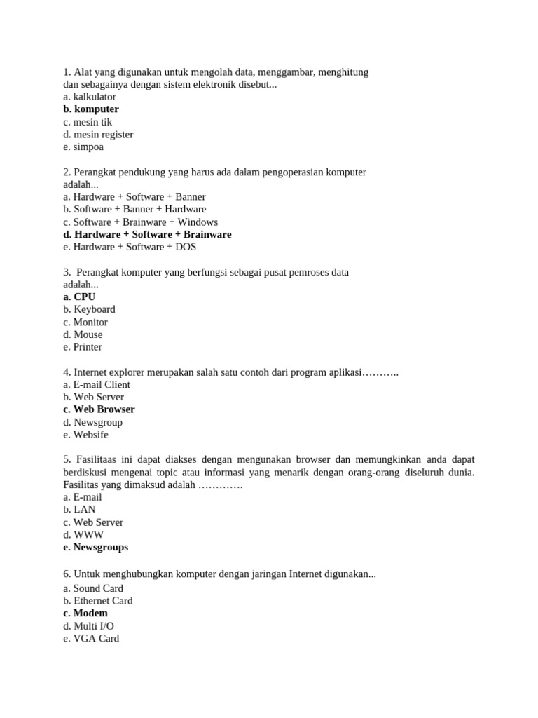 Latihan Soal 2020 Simdig | PDF