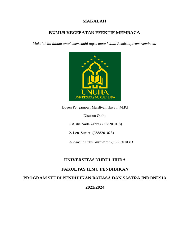 Rumus Membaca | PDF