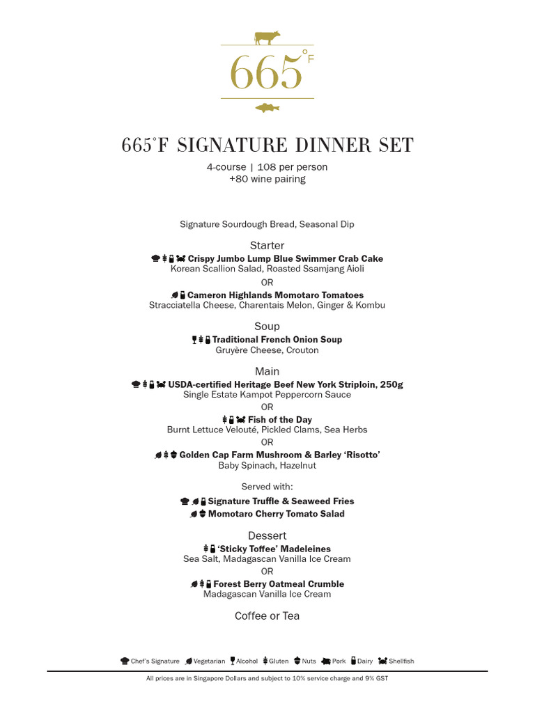 665F Set Dinner Menu | PDF