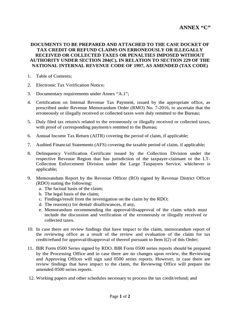 RMO 27 Annex C - Docket Attachments - Section 204 | PDF