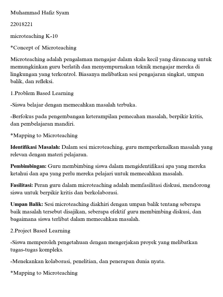 Concept of Microteaching | PDF