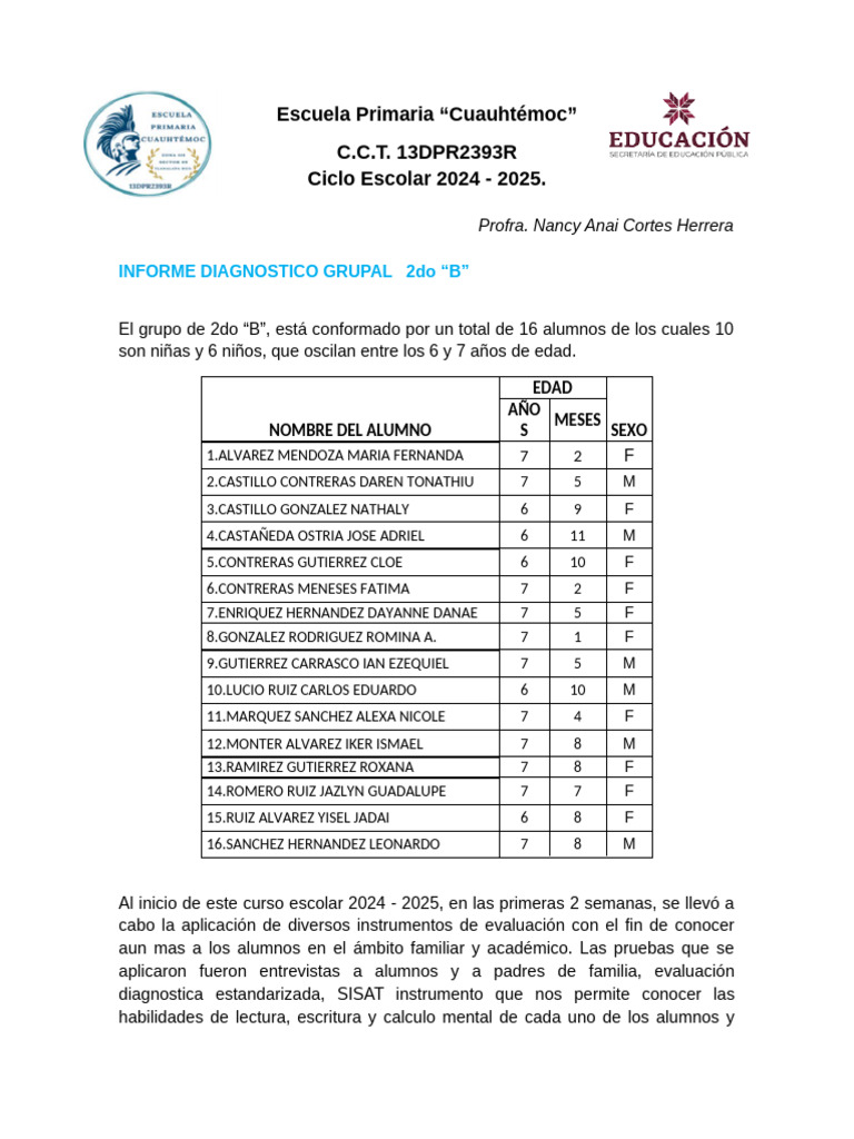 DIAGNOSTICO 2B | PDF
