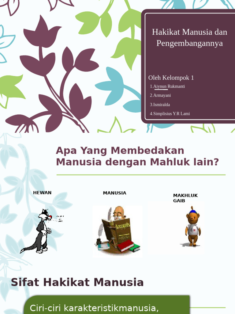 Hakikat Manusia Dan Pengembangannya Kelompok1 | PDF