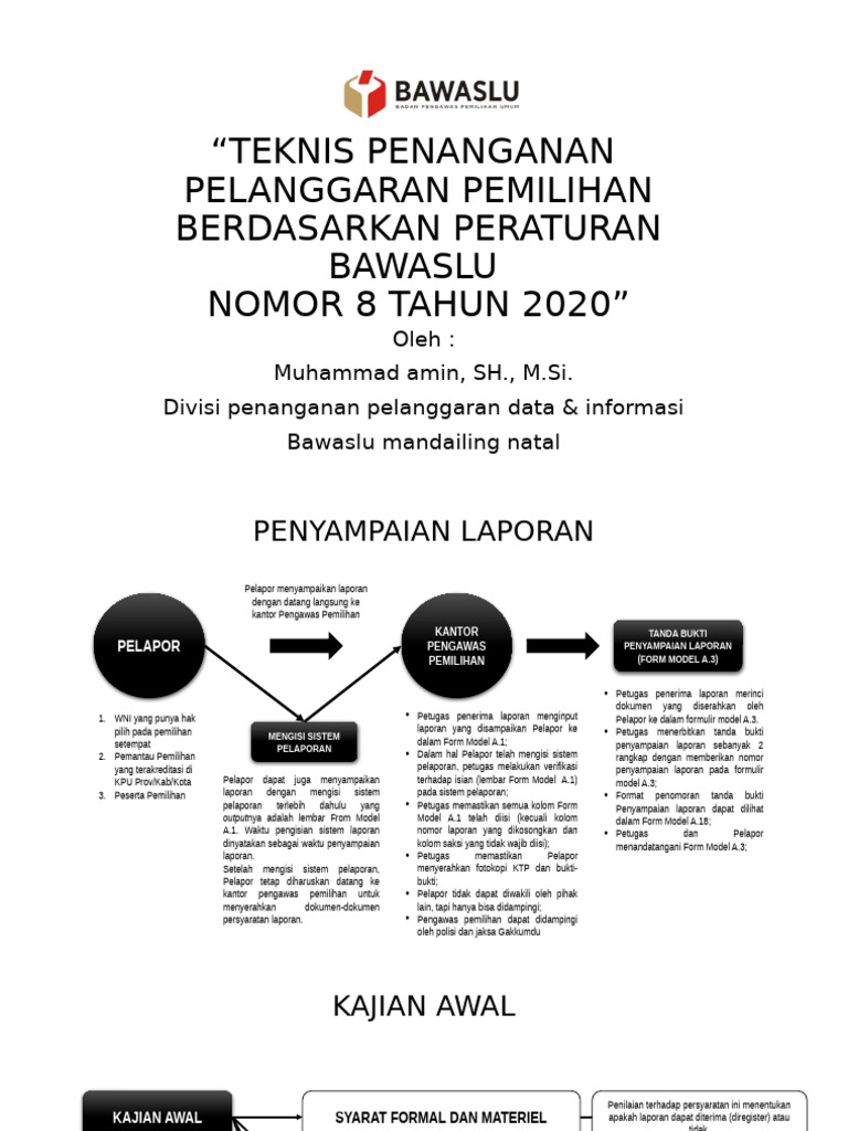 Materi PP Peningkatan Kapasitas Panwascam Di Madina | PDF