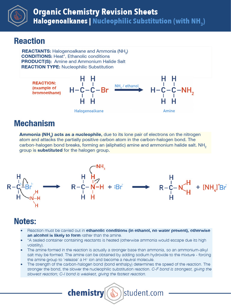 HalogenoalkaneNucleophilicSubstitution (NH3) | PDF
