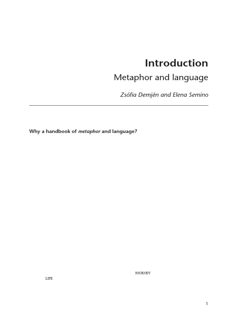 Introduction Metaphor and Language From | PDF