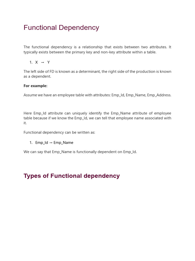 Functional Dependency | PDF