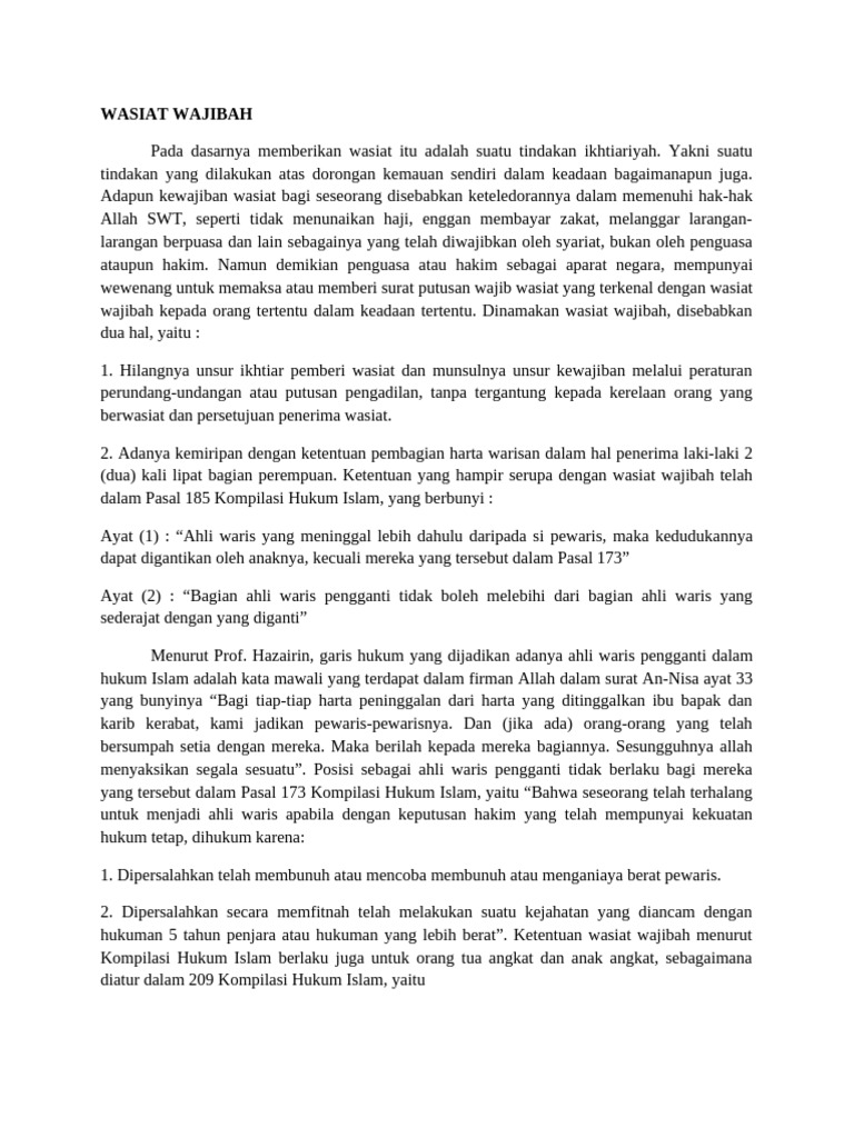 Wasiat Wajibah | PDF
