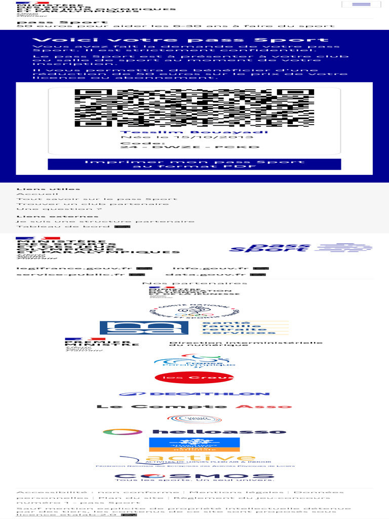QR - Pass Sport | PDF