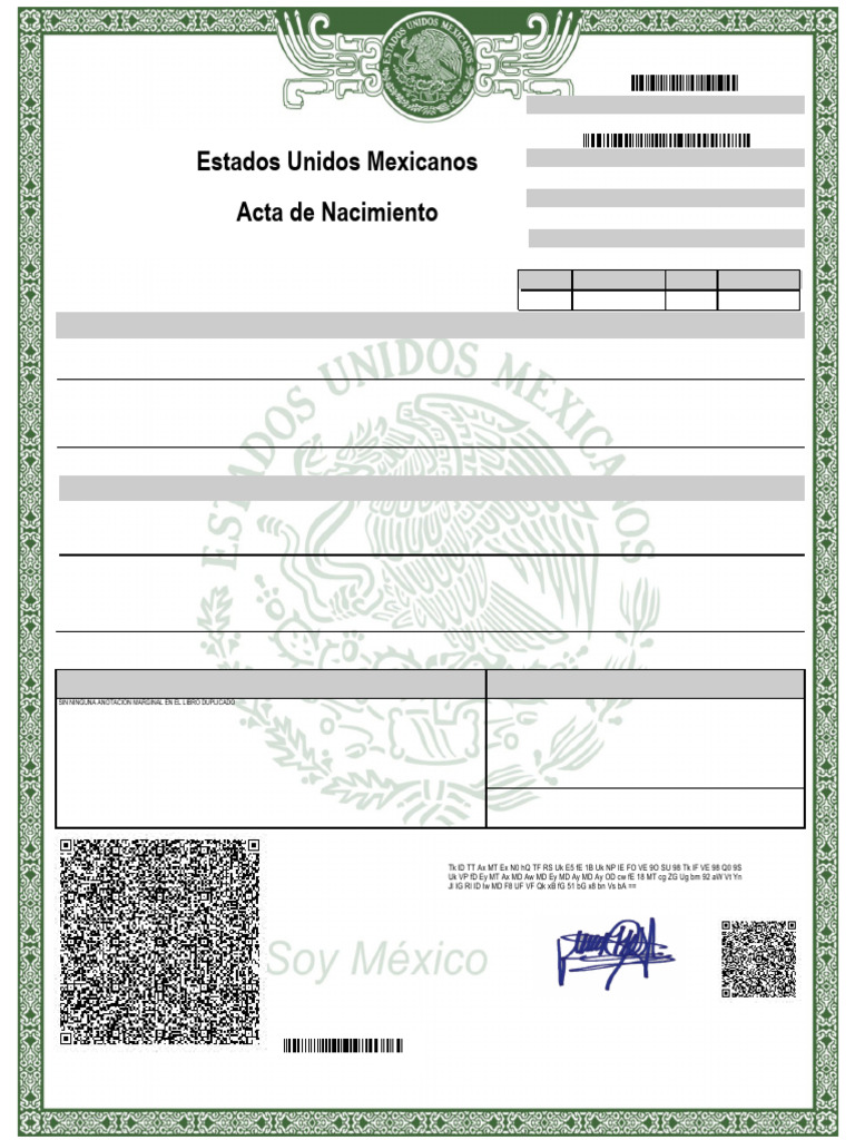 acta de nacimiento marco antonio } | PDF