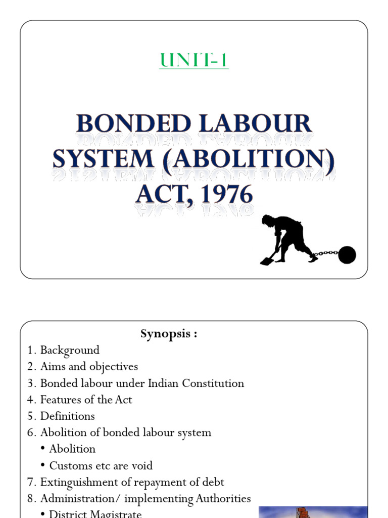 Bonded Labour Abolition Act | PDF