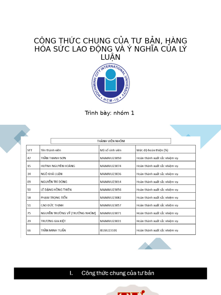 Nhóm 1 - Công TH C Chung C A Tư B N | PDF