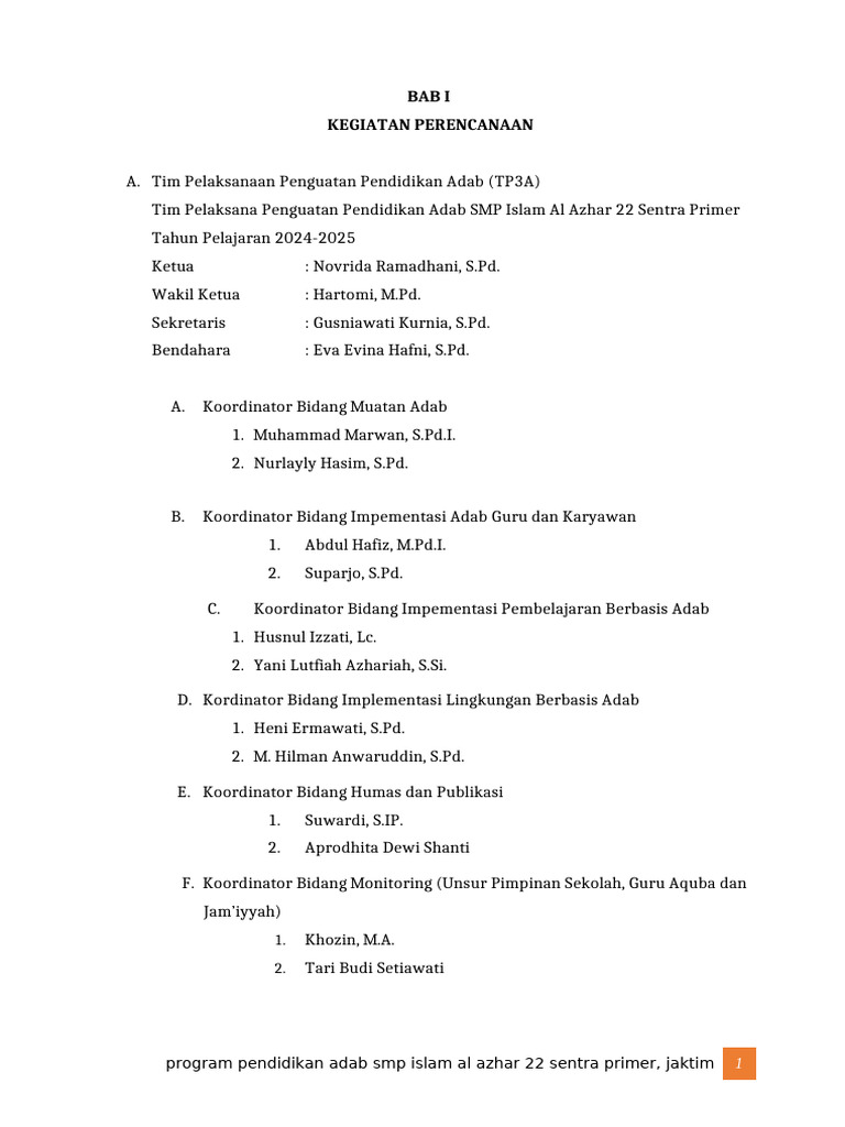 Program Adab Smpia22 - Ypi Al Azhar | PDF