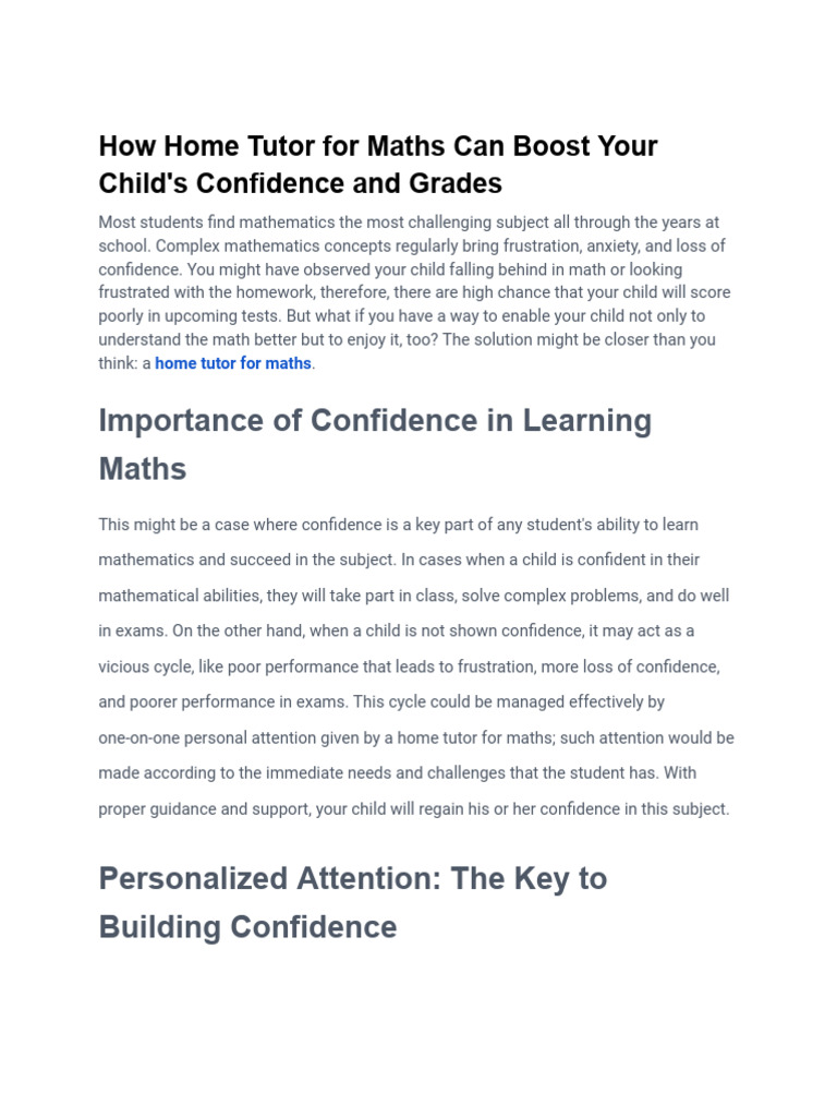 Boost Your Child's Math Confidence at Home | PDF | Mathematics | Anxiety