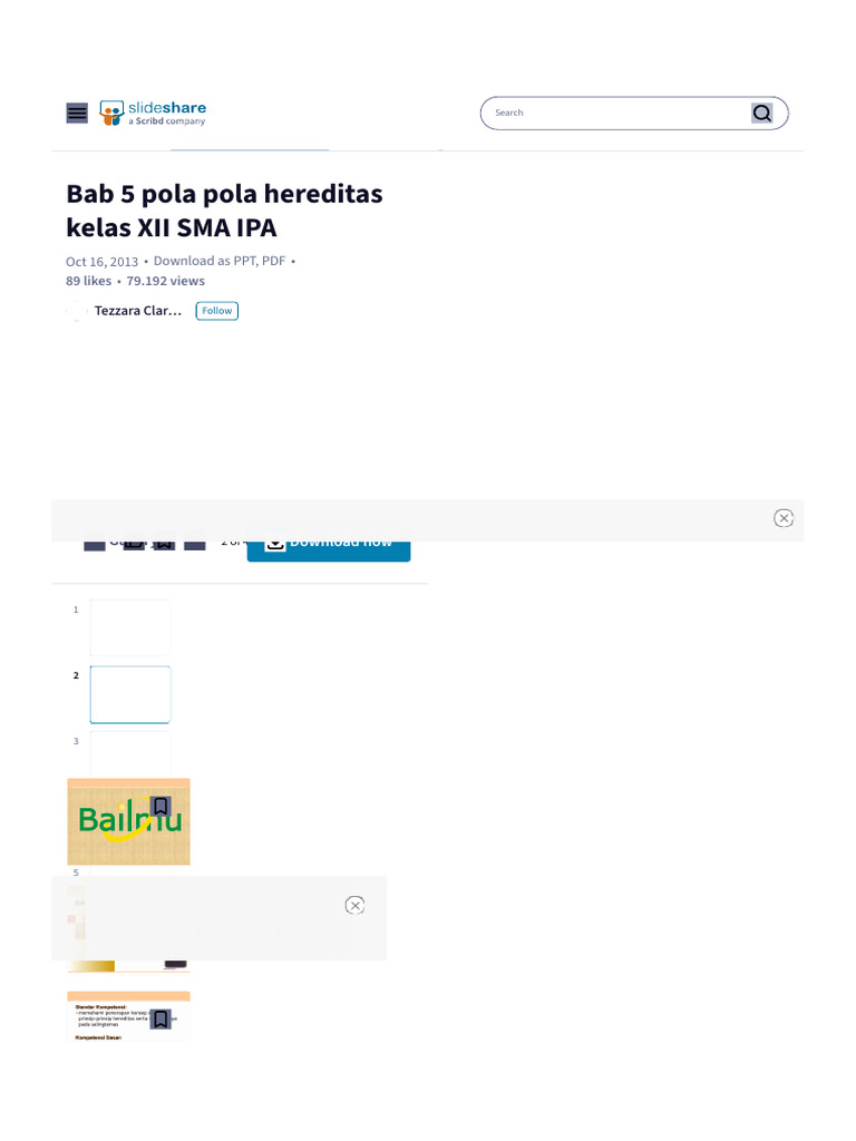 Pola Hereditas Genetik Kelas XII IPA | PDF