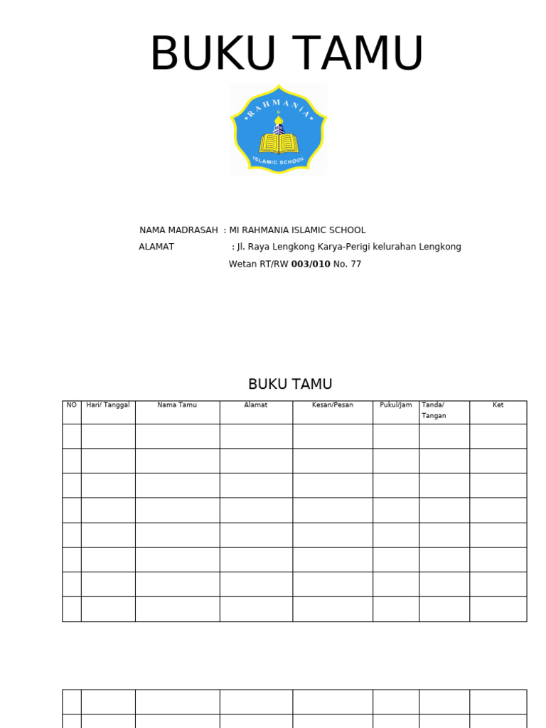 BUKU TAMU | PDF