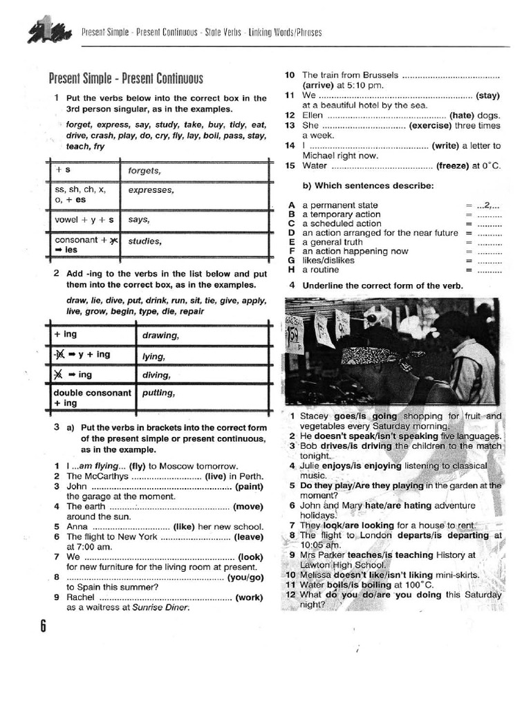 Present Simple and Present Continuous Tense | PDF