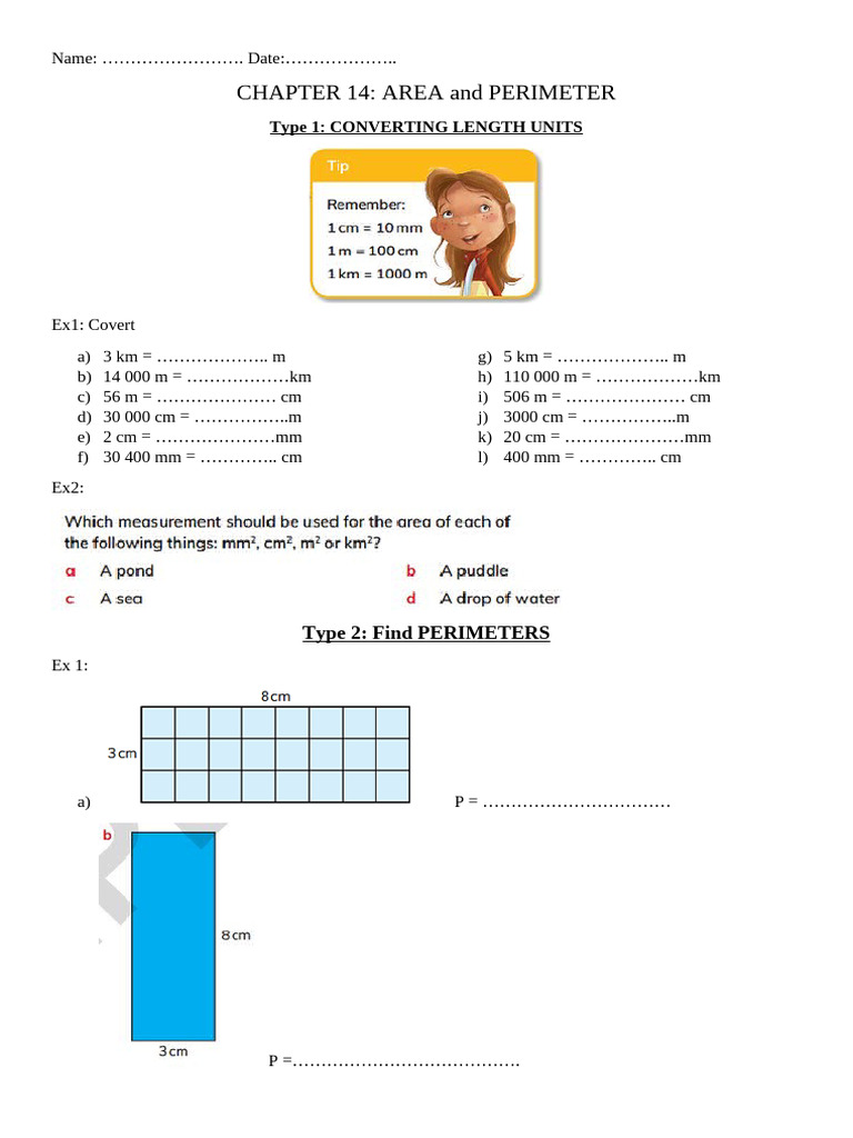 Area and Perimeter (Grade 3) | PDF