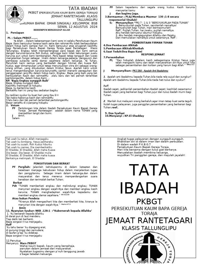 Tata Ibadah PKBGT BSB Print | PDF