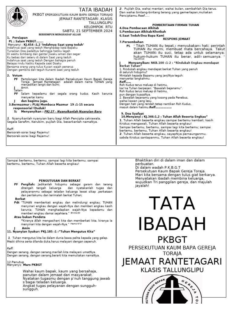 Tata Ibadah PKBGT RTU | PDF