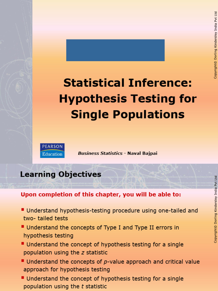 Statistical Inference: Hypothesis Testing For Single Populations | PDF