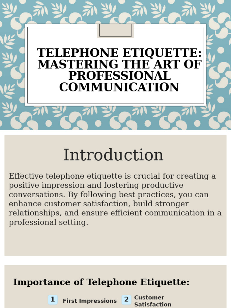 Telephone Etiquette | PDF