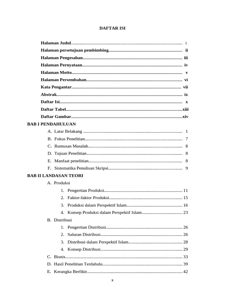 Contoh DAFTAR ISI 2 | PDF