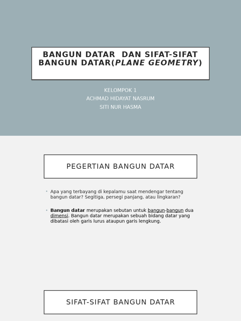 Bangun Datar Dan Sifat-Sifat Bangun Datar (Plane | PDF