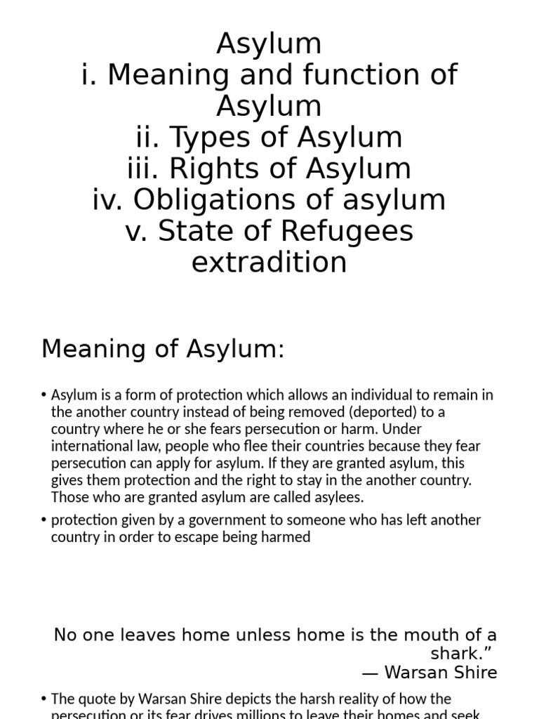 Understanding Asylum in International Law | PDF | Right Of Asylum | Refugee