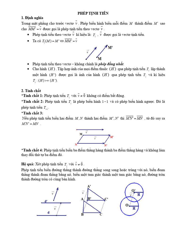 lý thuyết PHÉP TỊNH TIẾN-PHÉP QUAY | PDF