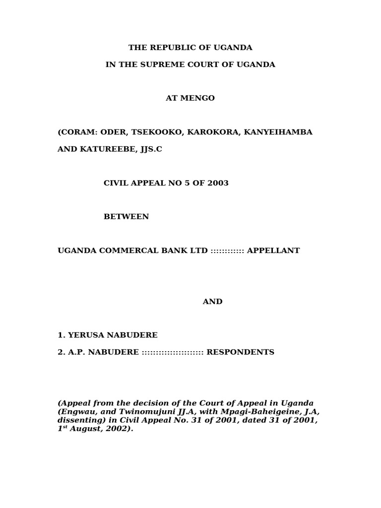 UCB vs. Yerusa Nabudere | PDF