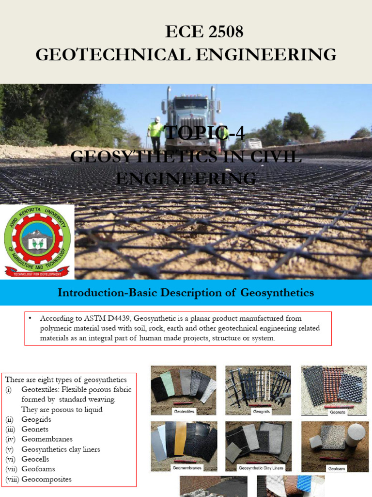Functions and Types of Geosynthetics | PDF | Drainage | Materials