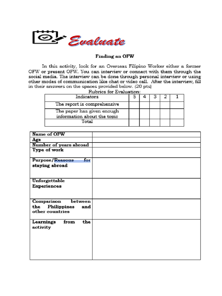 Finding An OFW | PDF