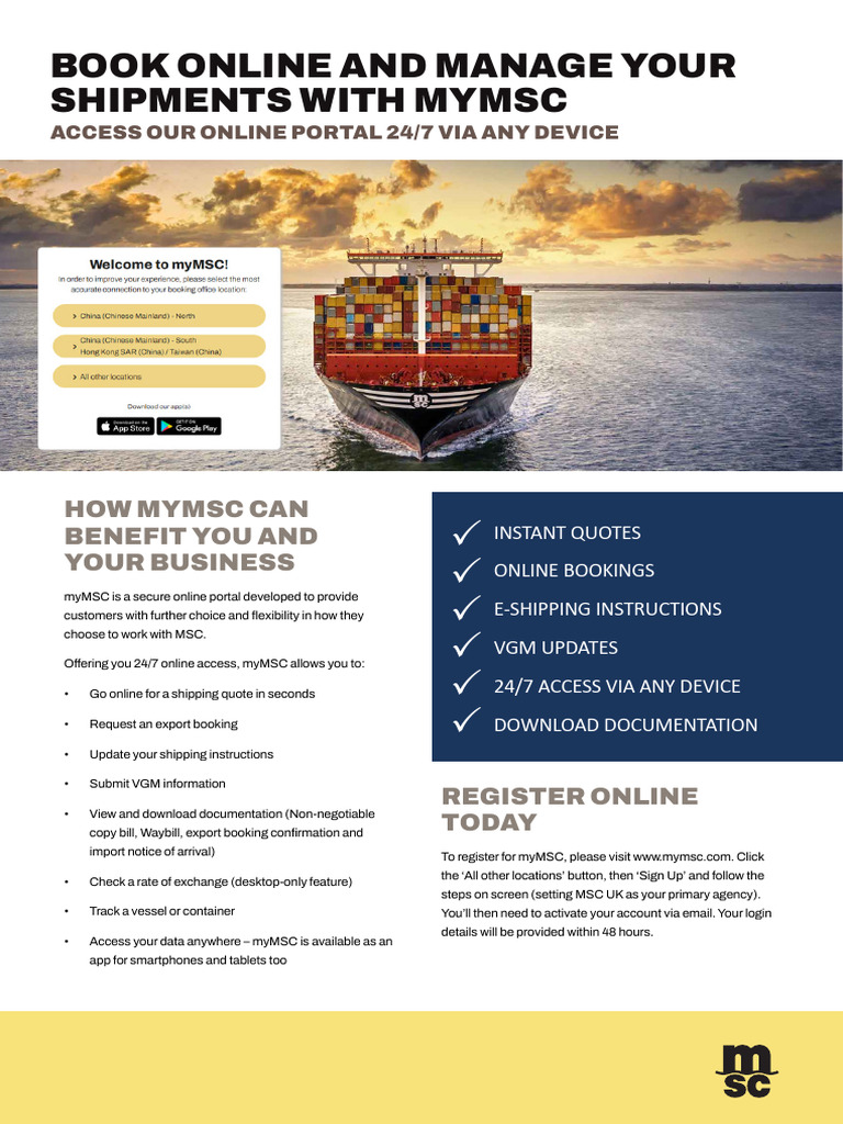 MSC UK - myMSC Quick Reference Guide - June2022 FINAL | PDF