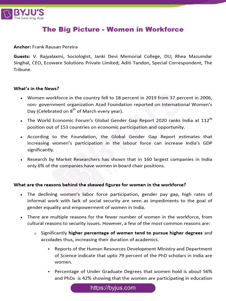 The-Big-Picture-Women-in-Workforce | PDF