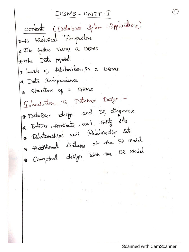 DBMS Unit-1 | PDF
