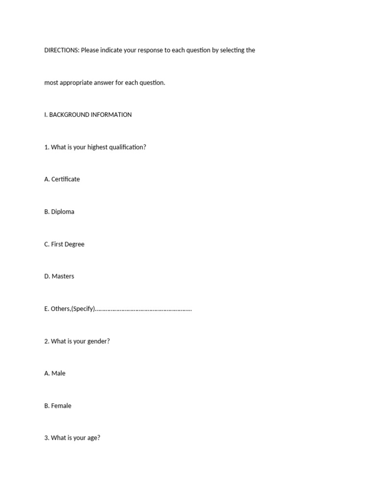 Financial Literacy Questionnaires | PDF