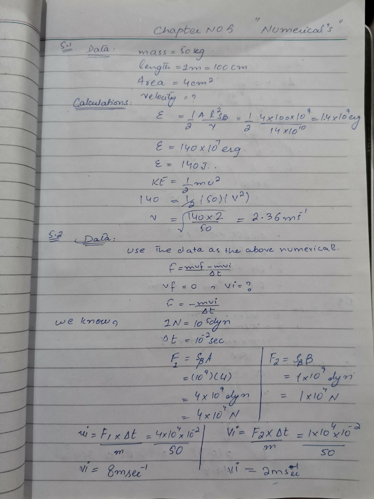Chapter 5 Numericals | PDF