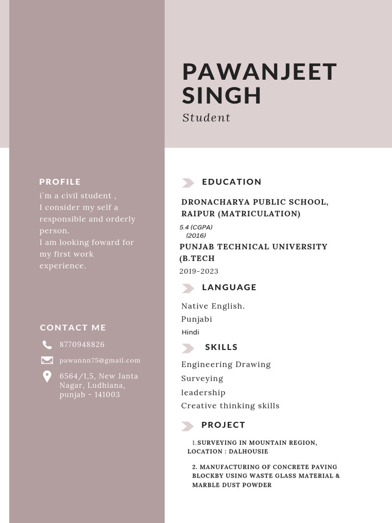 White Simple Student CV Resume | PDF