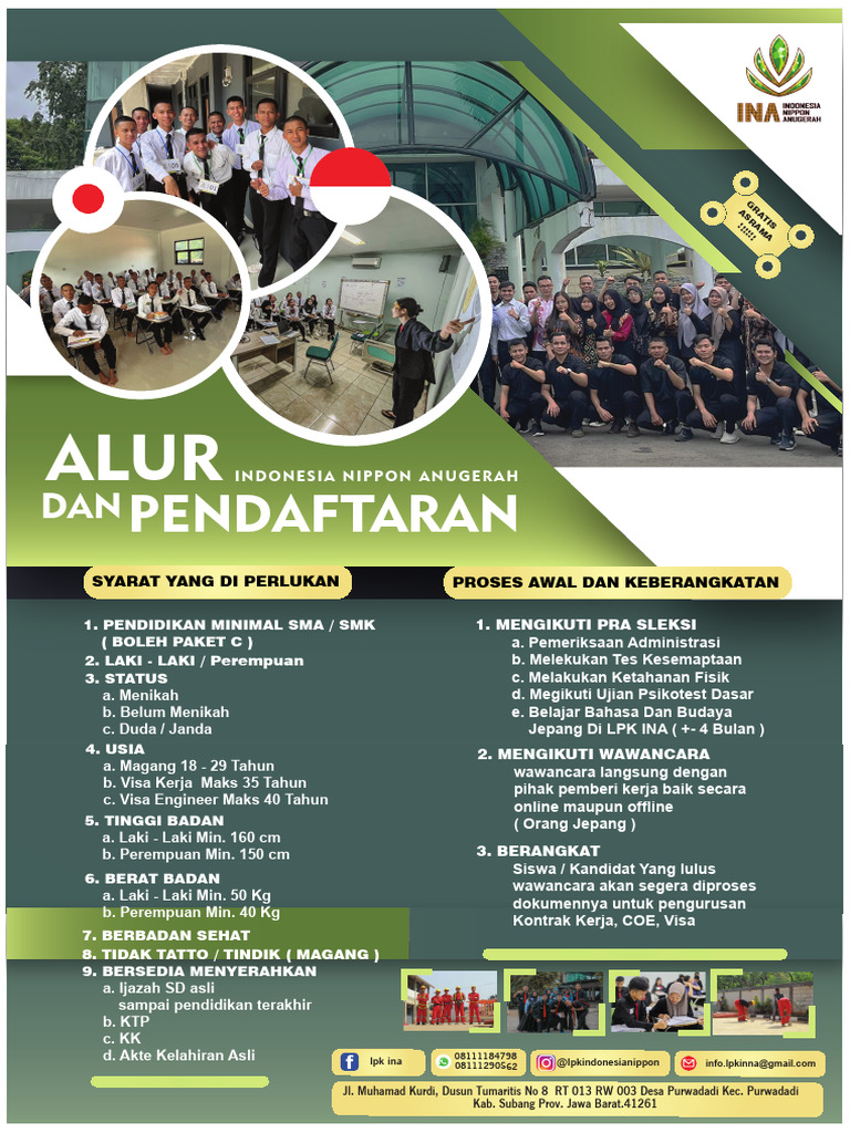 Brousur Kantor Pusat LPK INA Subang | PDF