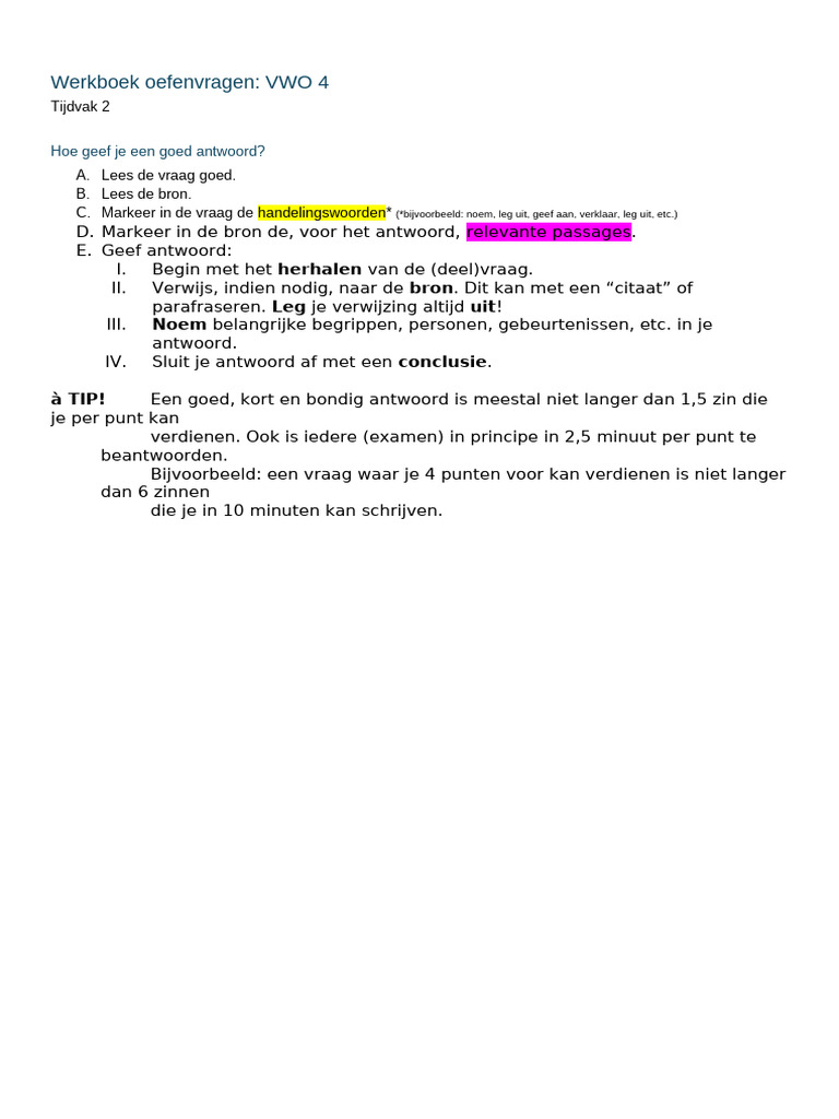 Geschiedenis Opdrachten Tijdvak2 | PDF