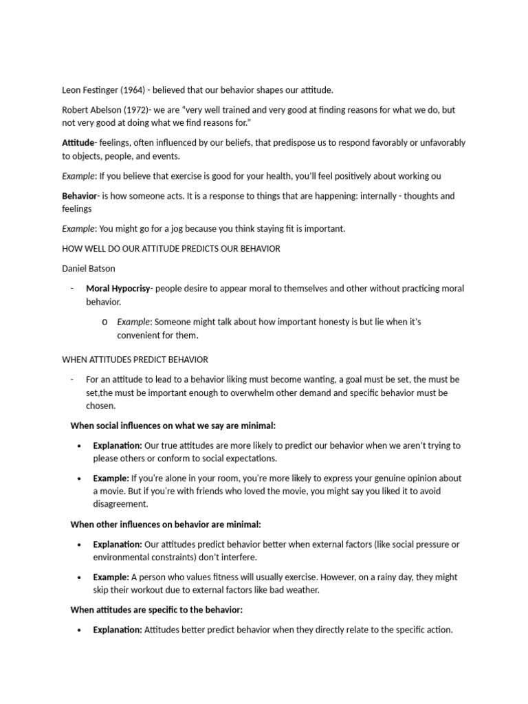 Chapter 4 Behavior and Attitudes | PDF