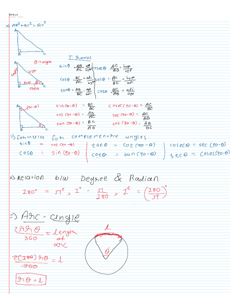 Trigonometry L-1& L-2 | PDF