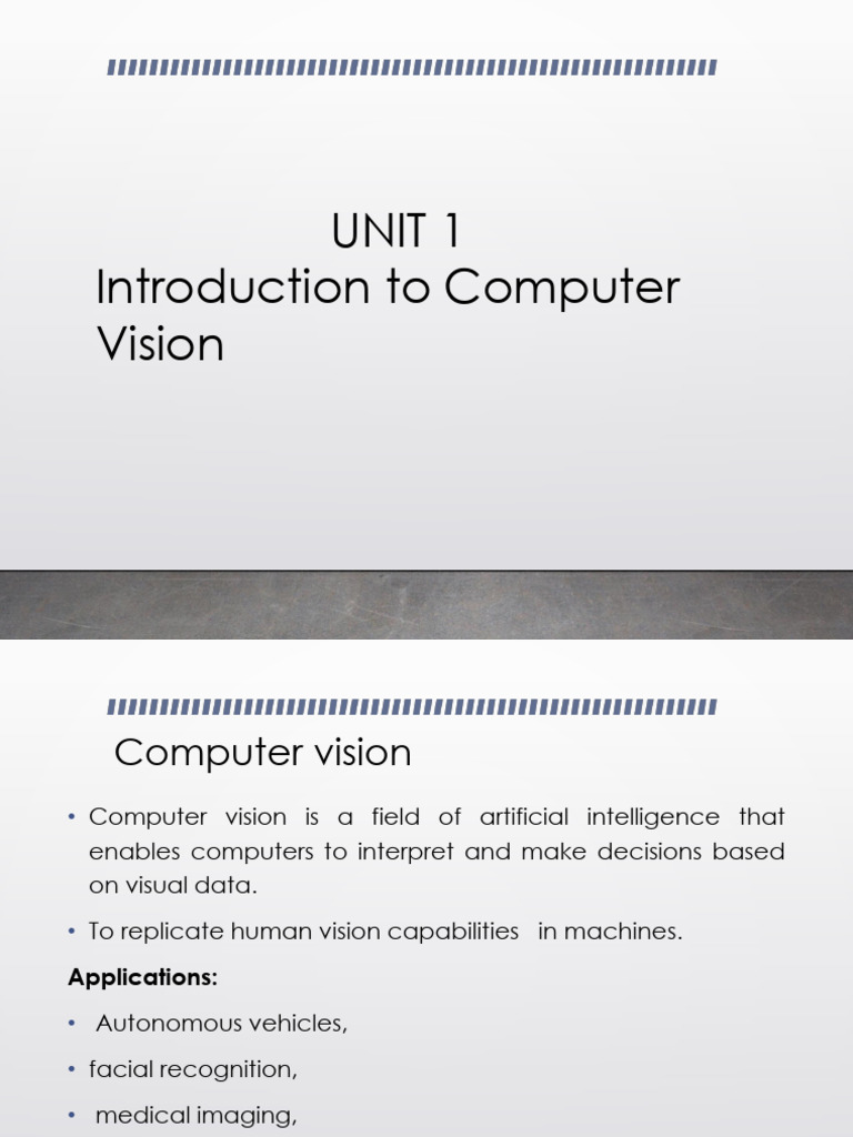 CV Unit 1 | PDF