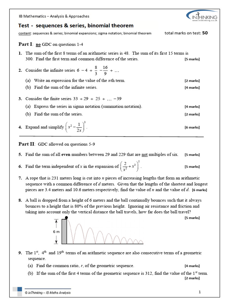Test-Seq Series Binomial THM | PDF