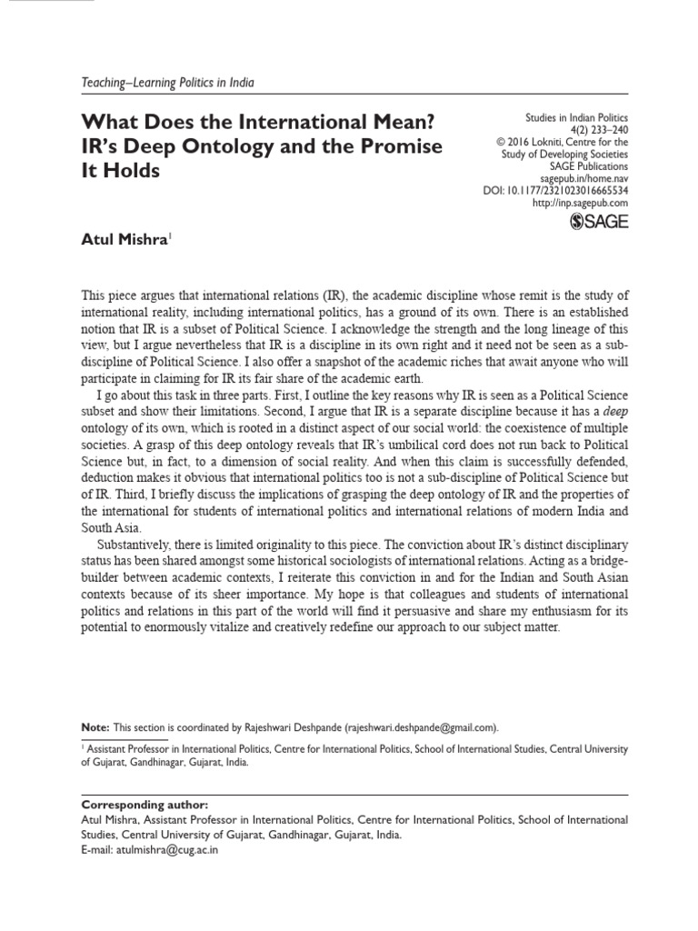 RR - 5 Mishra What Does The International Mean | PDF