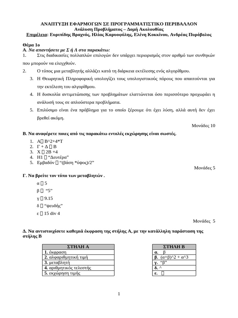 Diagonisma Akoloythia 1 | PDF