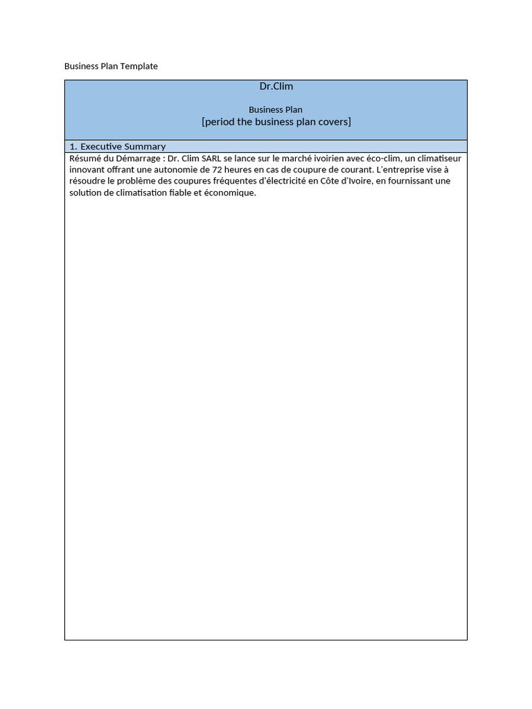 Business_Plan_Template_IIT[1] | PDF