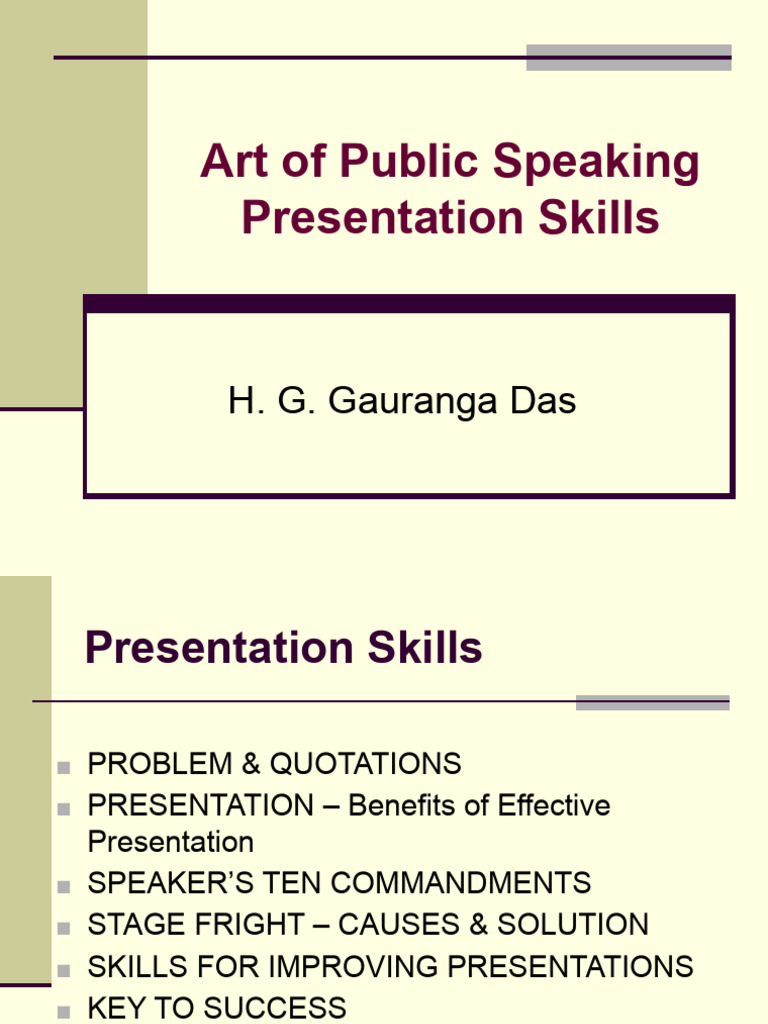 Art of Public Speaking handouts.ppt | PDF
