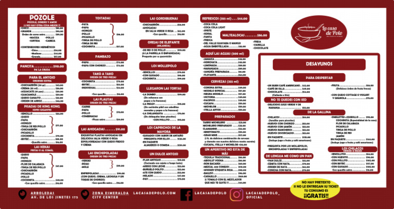 Menu La Casa de Polo | PDF